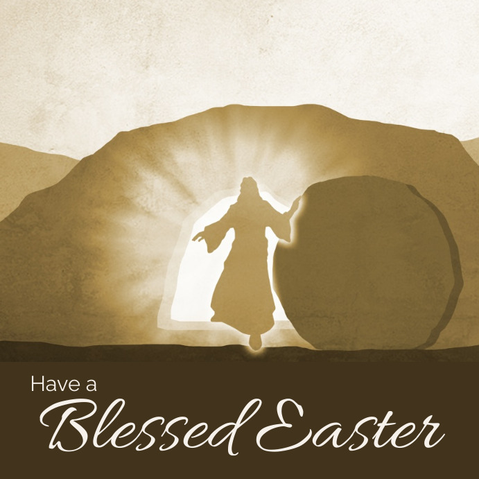 Resurrection Blessed Easter with Jesus out of Template | PosterMyWall
