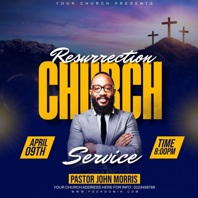 Resurrection church flyer Template | PosterMyWall