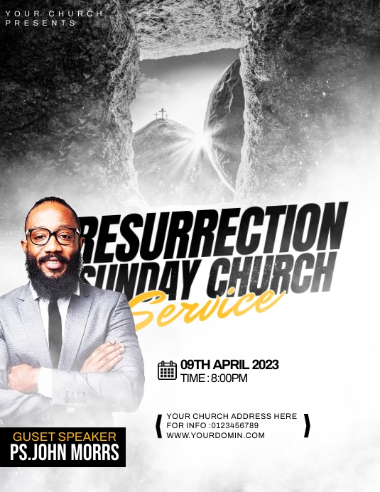 Resurrection church flyer Template | PosterMyWall