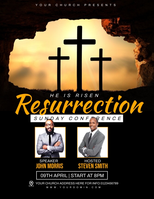 Resurrection church flyer Template | PosterMyWall