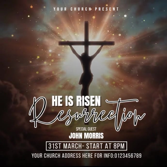 Resurrection Church Services Template | PosterMyWall