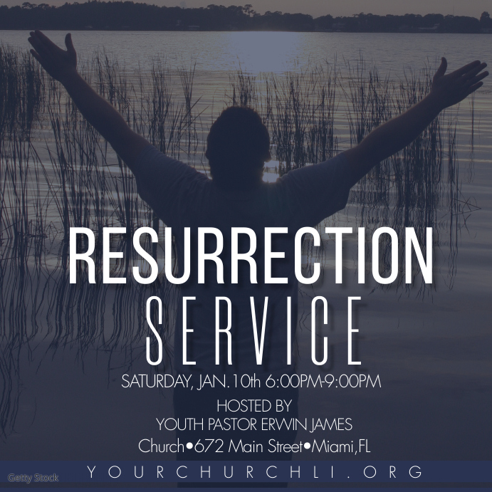 Resurrection Service Church Flyer Ad Template | PosterMyWall