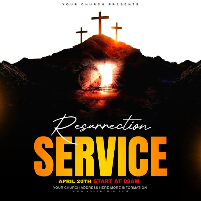 Resurrection service Template | PosterMyWall