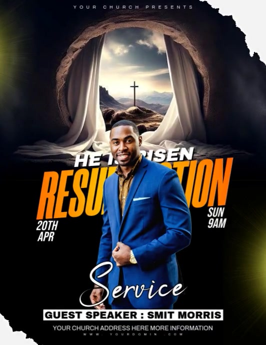 Resurrection service Template | PosterMyWall