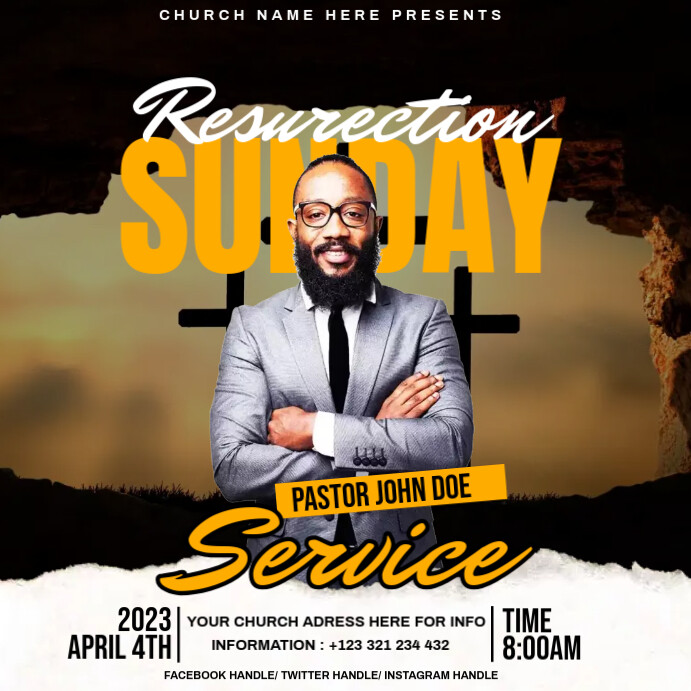 resurrection service Template | PosterMyWall