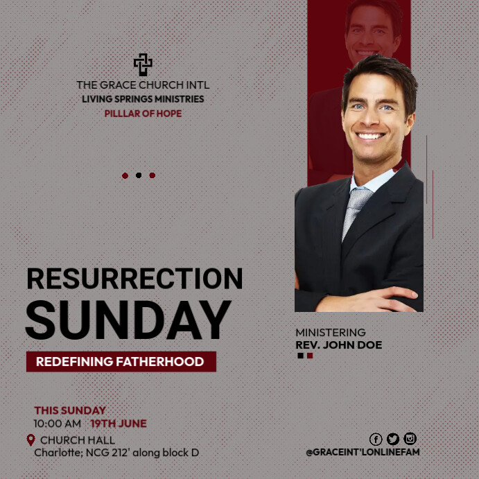 Plantilla de Servicio de Resurrección | PosterMyWall