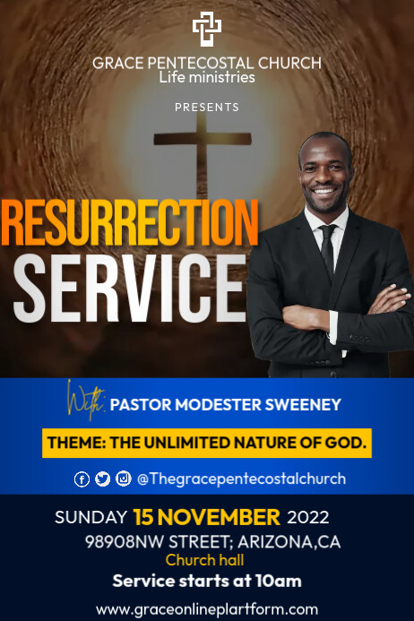 Layanan Kebangkitan Templat | PosterMyWall