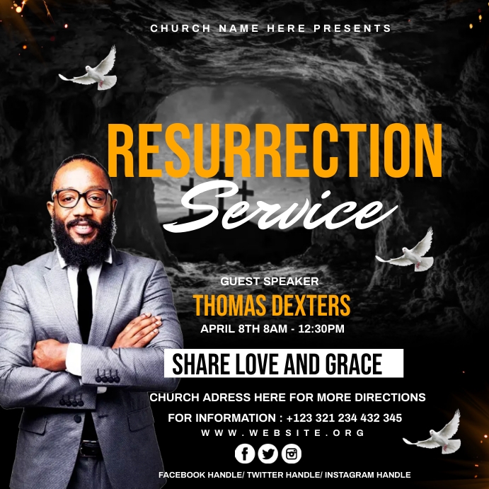 resurrection service Template | PosterMyWall