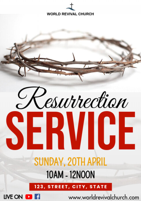 Resurrection service flyer Template | PosterMyWall