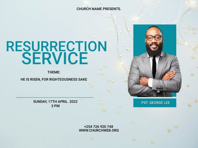 Resurrection service poster Template | PosterMyWall