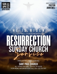 RESURRECTION SUNDAY CHURCH SERVICE Template | PosterMyWall