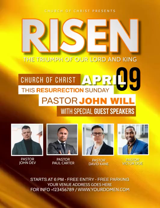 RESURRECTION SUNDAY CHURCH SERVICE Template | PosterMyWall