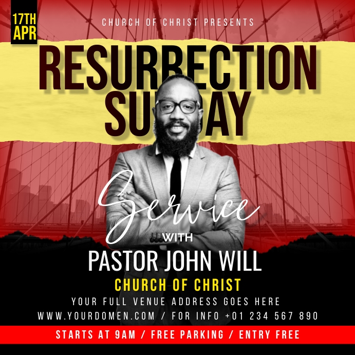 Resurrection Sunday church service Template | PosterMyWall
