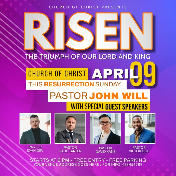 RESURRECTION SUNDAY CHURCH SERVICE Template | PosterMyWall