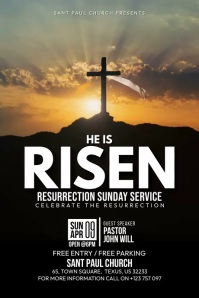 Resurrection sunday church service Template | PosterMyWall