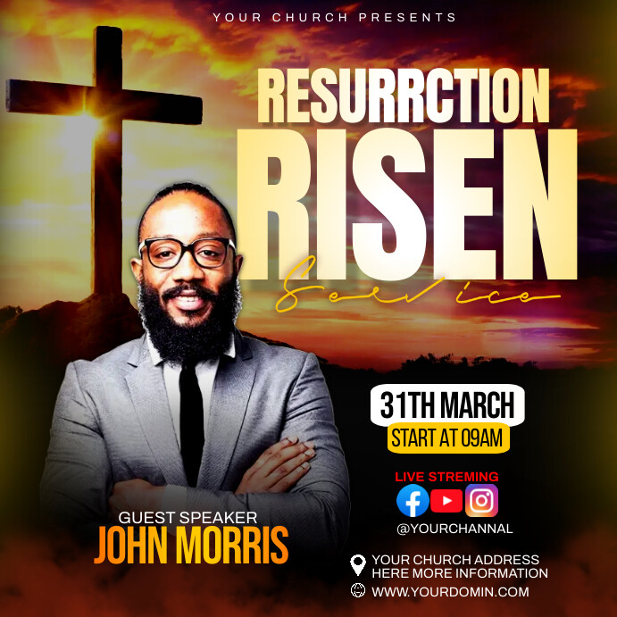 Resurrection Sunday Template | PosterMyWall