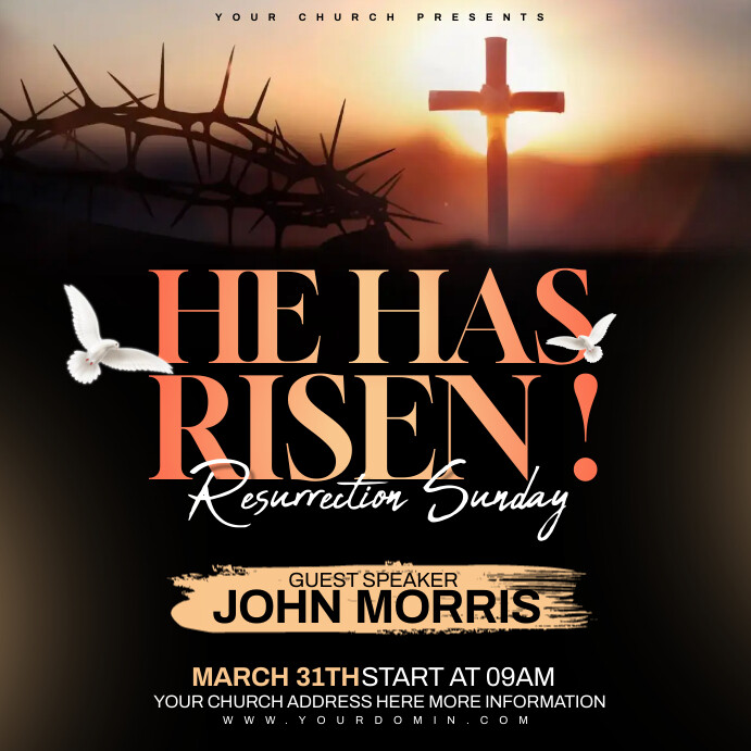 Copy of Resurrection Sunday | PosterMyWall