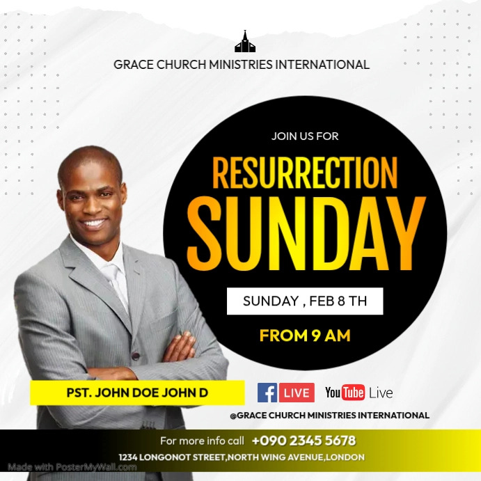 RESURRECTION SUNDAY FLYER Template | PosterMyWall
