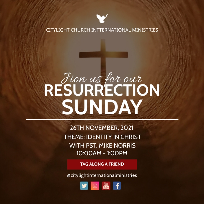 Copy of resurrection Sunday flyer design | PosterMyWall
