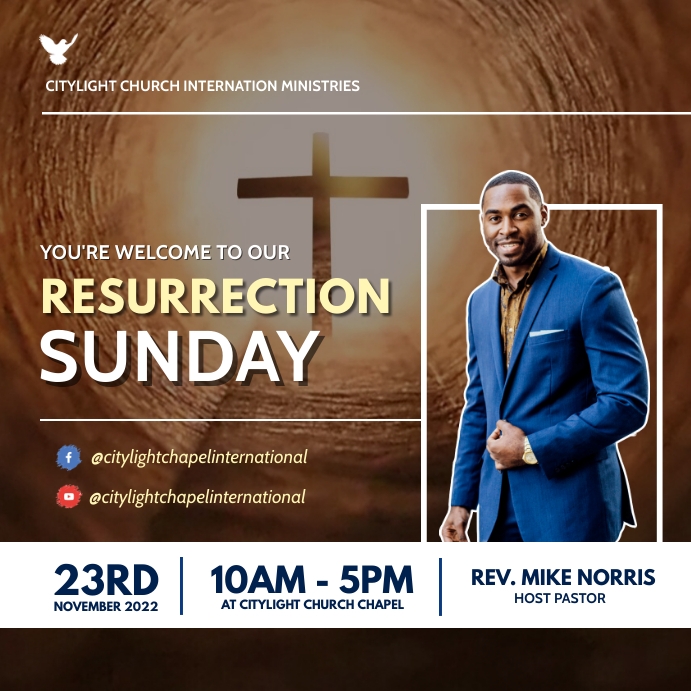 resurrection sunday flyer template | PosterMyWall