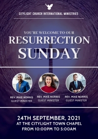 resurrection sunday service poster Template | PosterMyWall