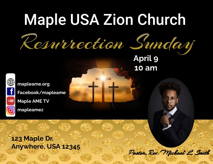 Resurrection Sunday Service Template | PosterMyWall