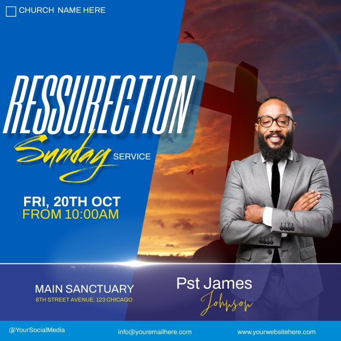 resurrection sunday service Template | PosterMyWall