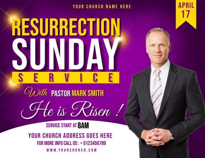 Resurrection sunday service Template | PosterMyWall