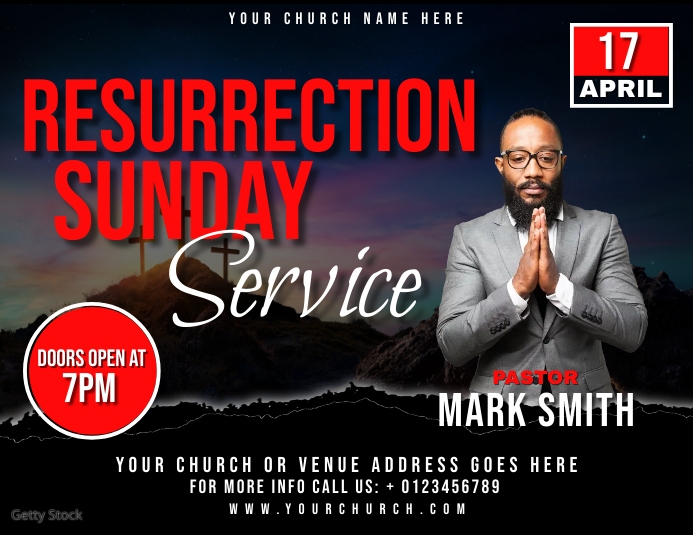 Resurrection sunday service Template | PosterMyWall
