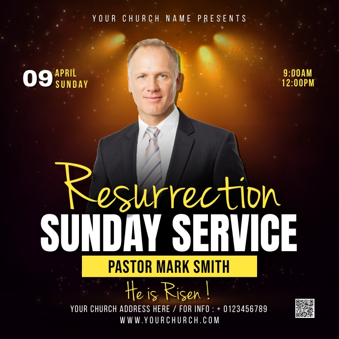 Resurrection Sunday Service Template | PosterMyWall