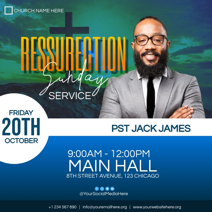 resurrection sunday service Template | PosterMyWall