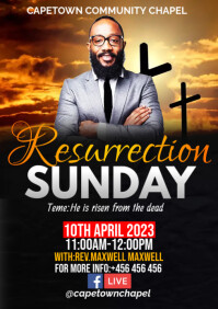 Resurrection service flyer Template | PosterMyWall