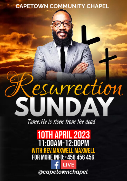 Plantilla de resurrection sunday service poster (1) | PosterMyWall