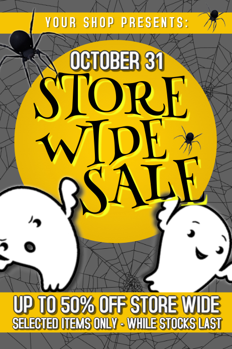 Retail Halloween Sale Poster Template | PosterMyWall