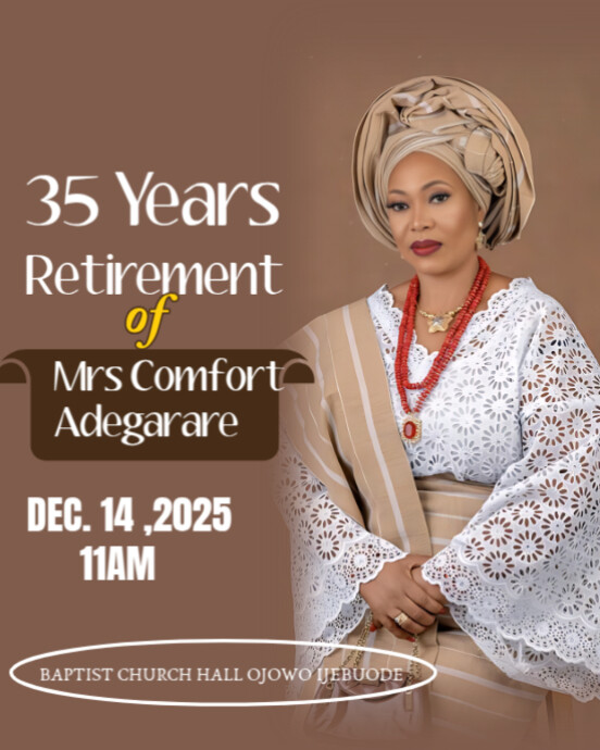 Retirement Farewell service announcement poster design Template ...