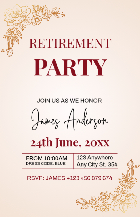 Retirement Announcement Flyers Template | PosterMyWall