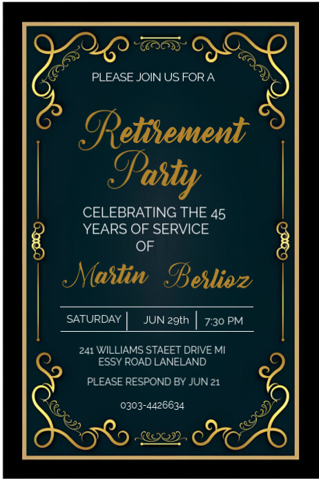 Retirement party card design Template | PosterMyWall