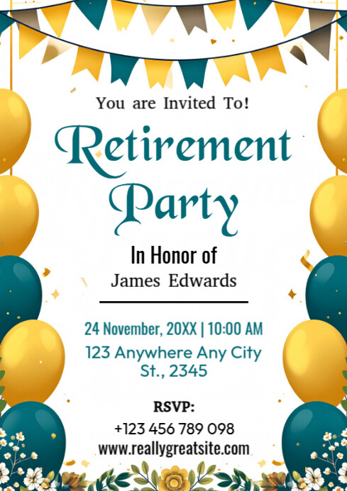 retirement party flyer Template | PosterMyWall