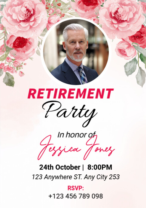 Retirement Party flyer invitation design Template | PosterMyWall