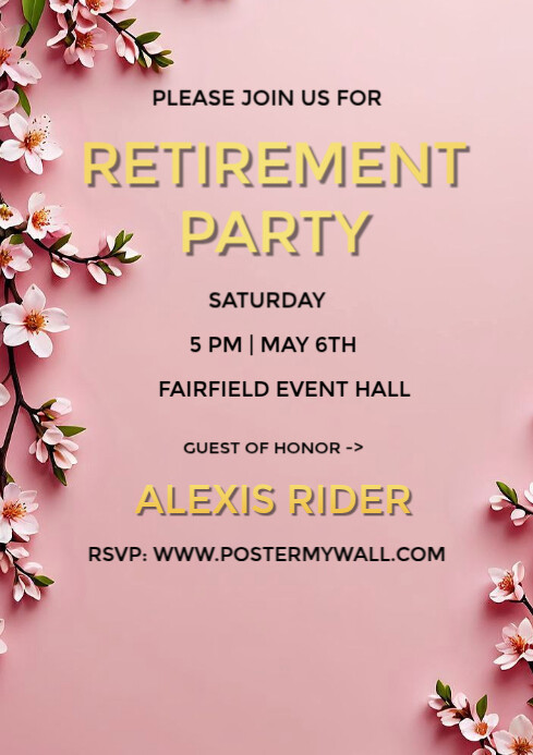 Retirement party inviatation flyer Template | PosterMyWall