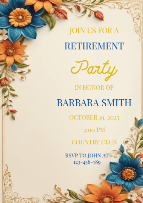 Retirement Party Invite Template | PosterMyWall