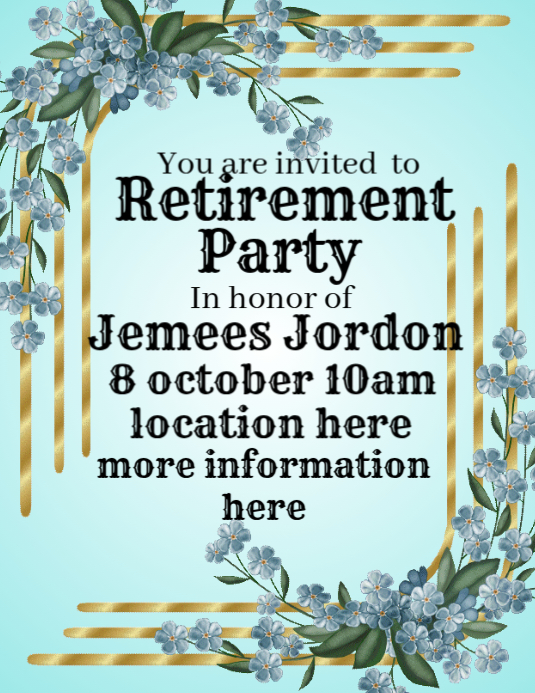 retirement party poster Template | PosterMyWall