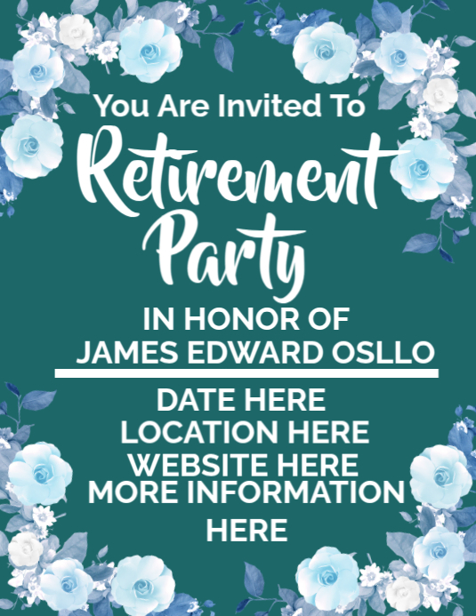 RETIREMENT PARTY POSTER Template | PosterMyWall