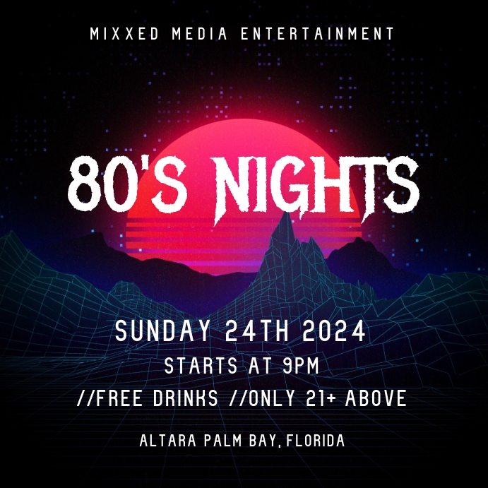 Retro 80s Instagram Post Template | PosterMyWall