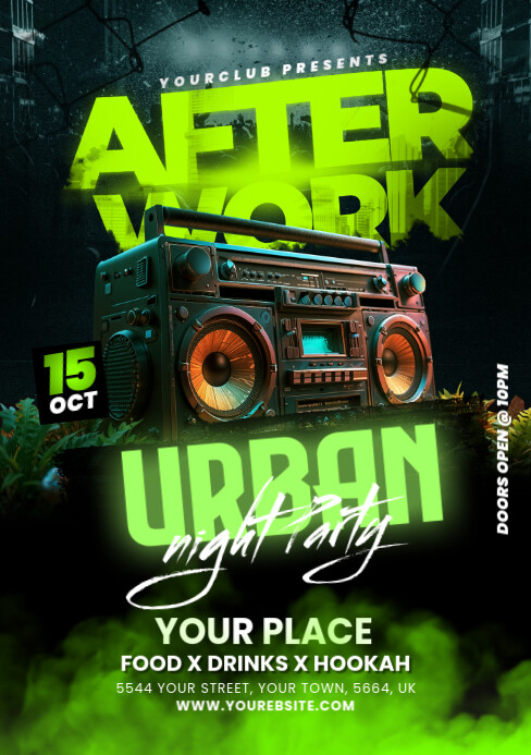 Retro 90s party flyer Template | PosterMyWall