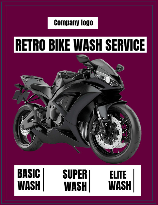 Copy of Retro bike wash service | PosterMyWall