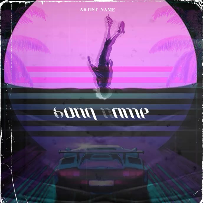 Copy of Retro Car 80's falling down cover video | PosterMyWall