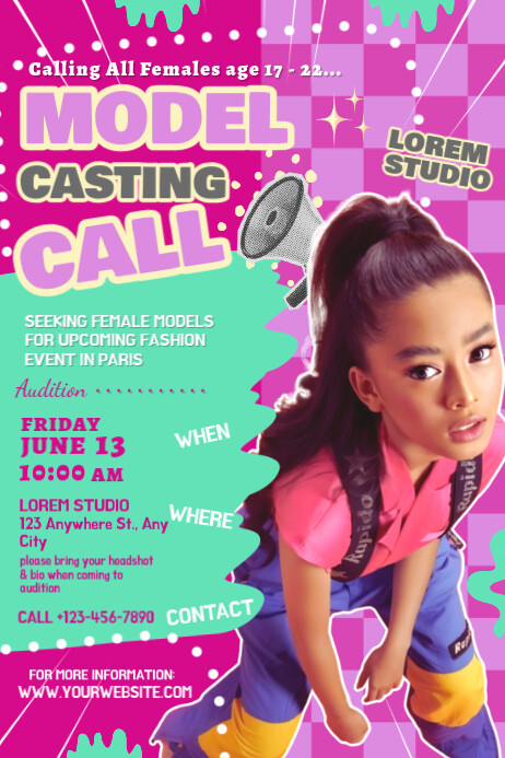 Retro Casting Call Flyer Template | PosterMyWall