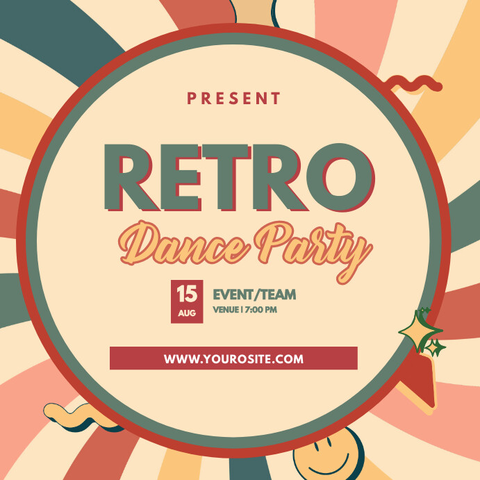 Modèle retro dance party | PosterMyWall