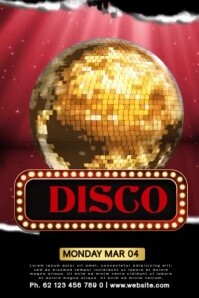 Retro Gold Disco Template | PosterMyWall